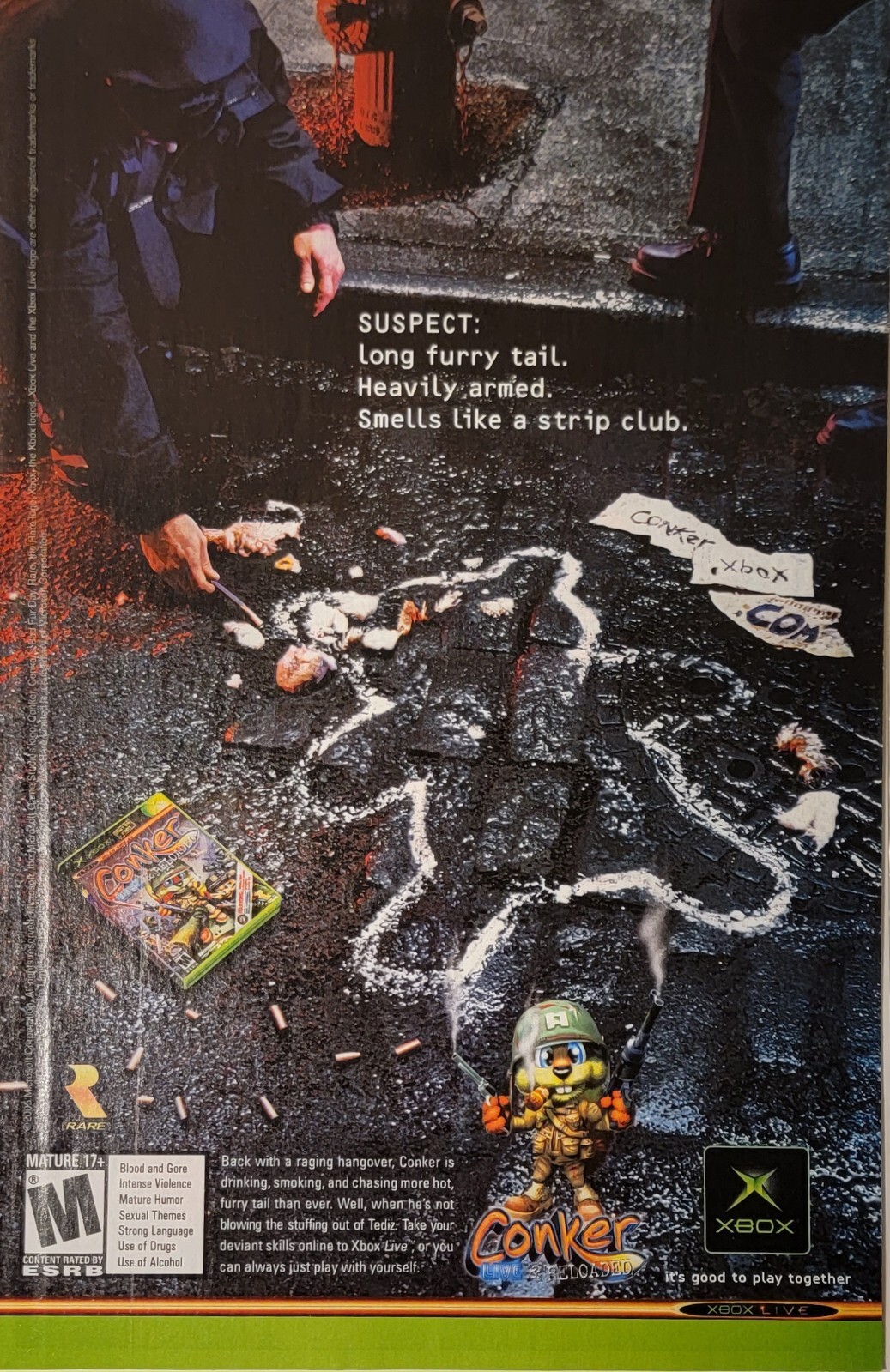 Conker Live & Reloaded XBOX Vintage Print Ad/Poster Official Promo Art ...