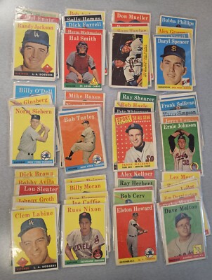 NICE 1958 Topps Baseball 67 Card Starter Set Lot -Avg VG/EX....Yankees ...