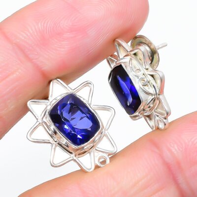London Blue Topaz Gemstone 925 Sterling Silver Jewelry Tops Earring ...