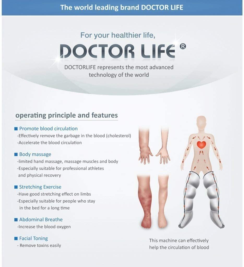 [DOCTOR LIFE] LX9max Full Body (A), Air Compression Leg Massager for ...
