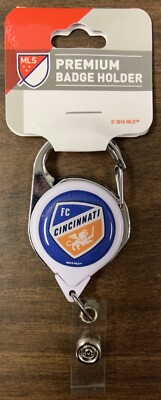 FC CINCINNATI PREMIUM METAL RETRACTABLE ID BADGE HOLDER KEY CHAIN ...