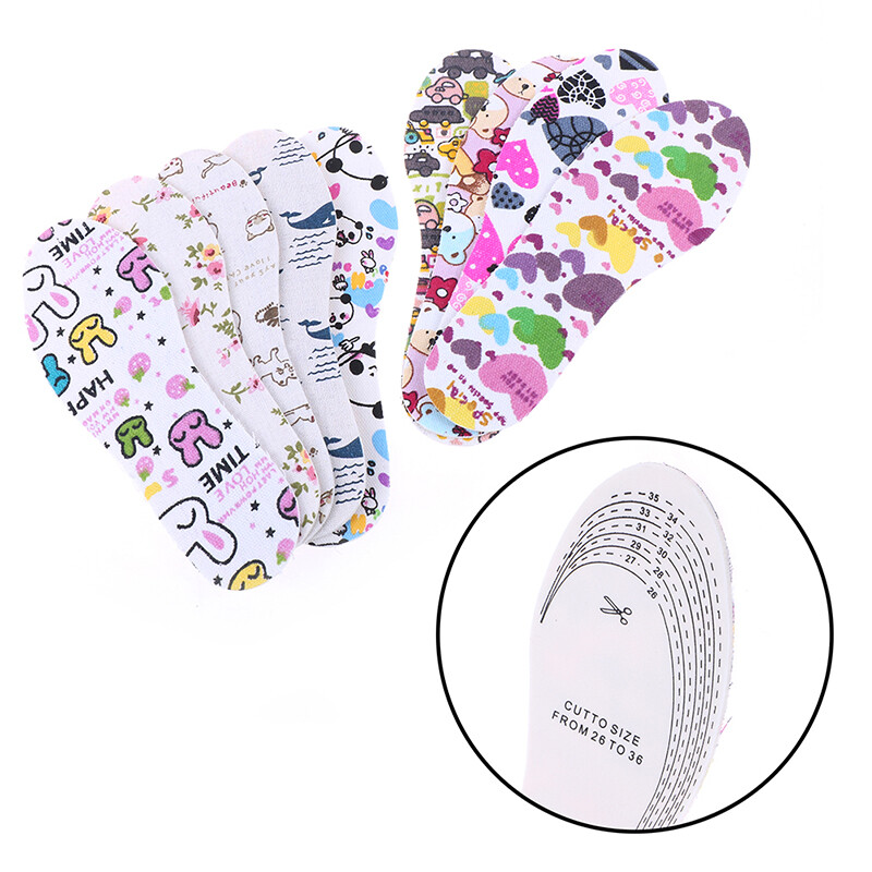 1 Pair cute cartoon DIY cutting insoles kids soft silicone shoes ...