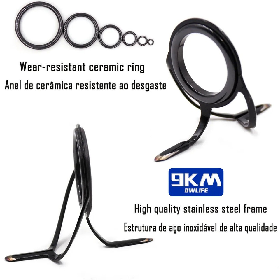 50Pcs Fishing Rod Guide Repair Kit Stainless Steel Ceramic Inside Eye ...