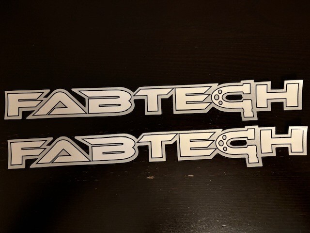 FABTECH Racing LIGHT GRAY/WHITE Stickers 2PC SET offroad utv ATV ultra4 ...