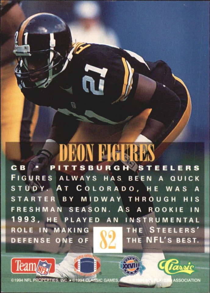 1994 Classic NFL Experience Football Card #82 Deon Figures | eBay