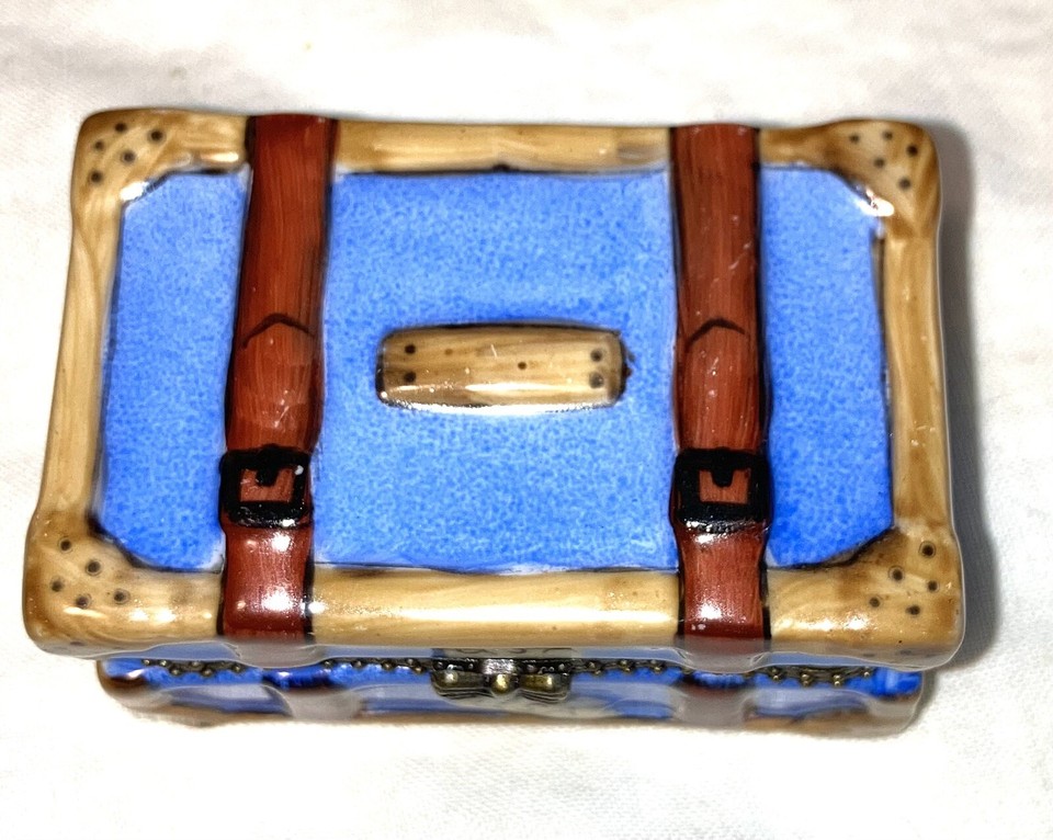 Treasure Chest Trunk trinket Box USA Blue small | eBay