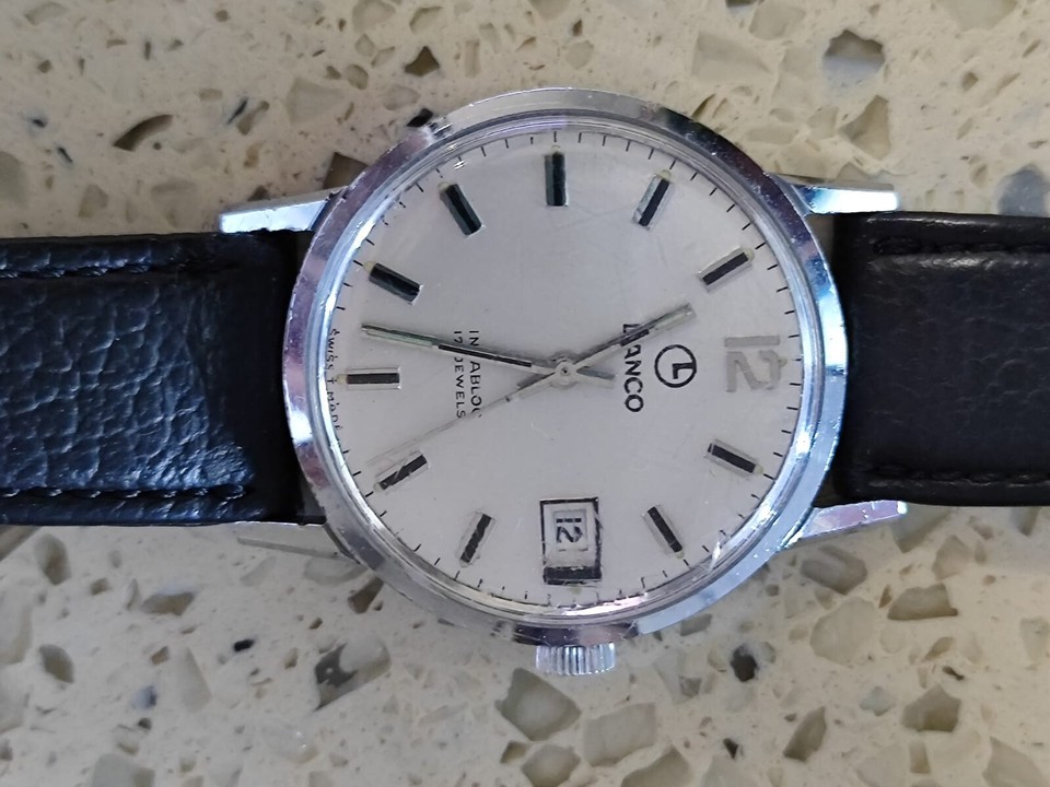 LANCO WATCH Men's from 1960's Hand Wind Cal 1004N working need service ...