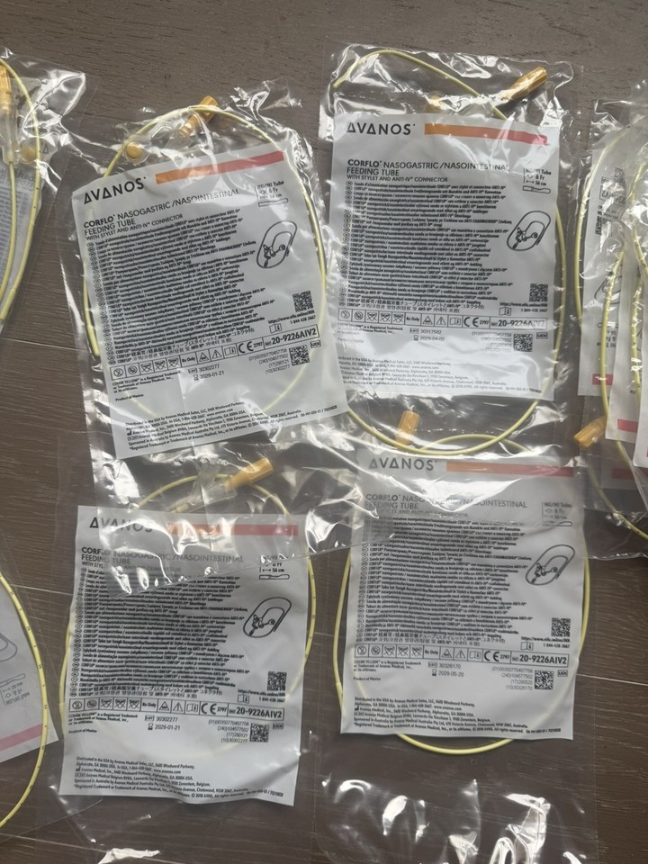 31 x Avanos Corflo nasogastric feed NG/NI Tube with Stylet 6Fr 56cm 20 ...