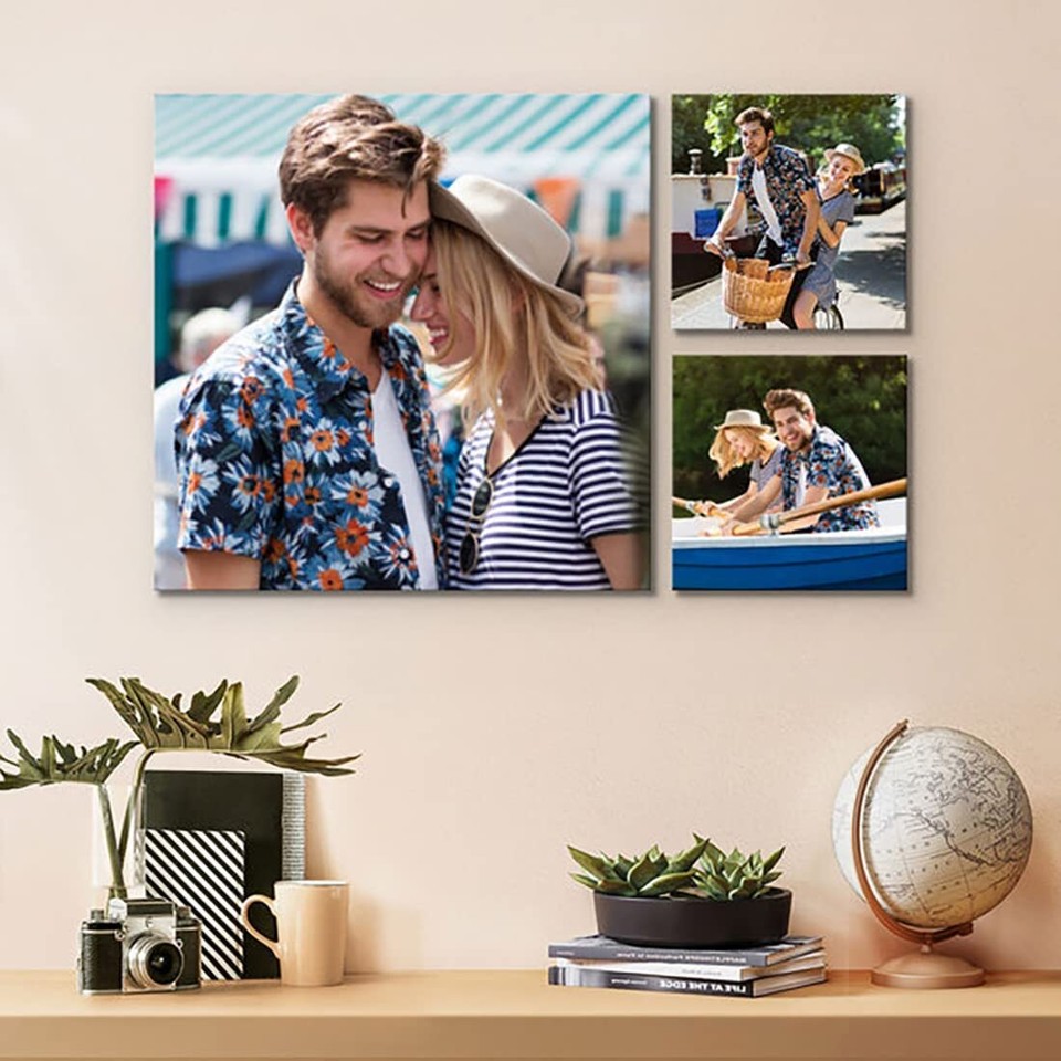 Custom Photos Pictures On Canvas Posters Prints with Wood Frame Wall ...