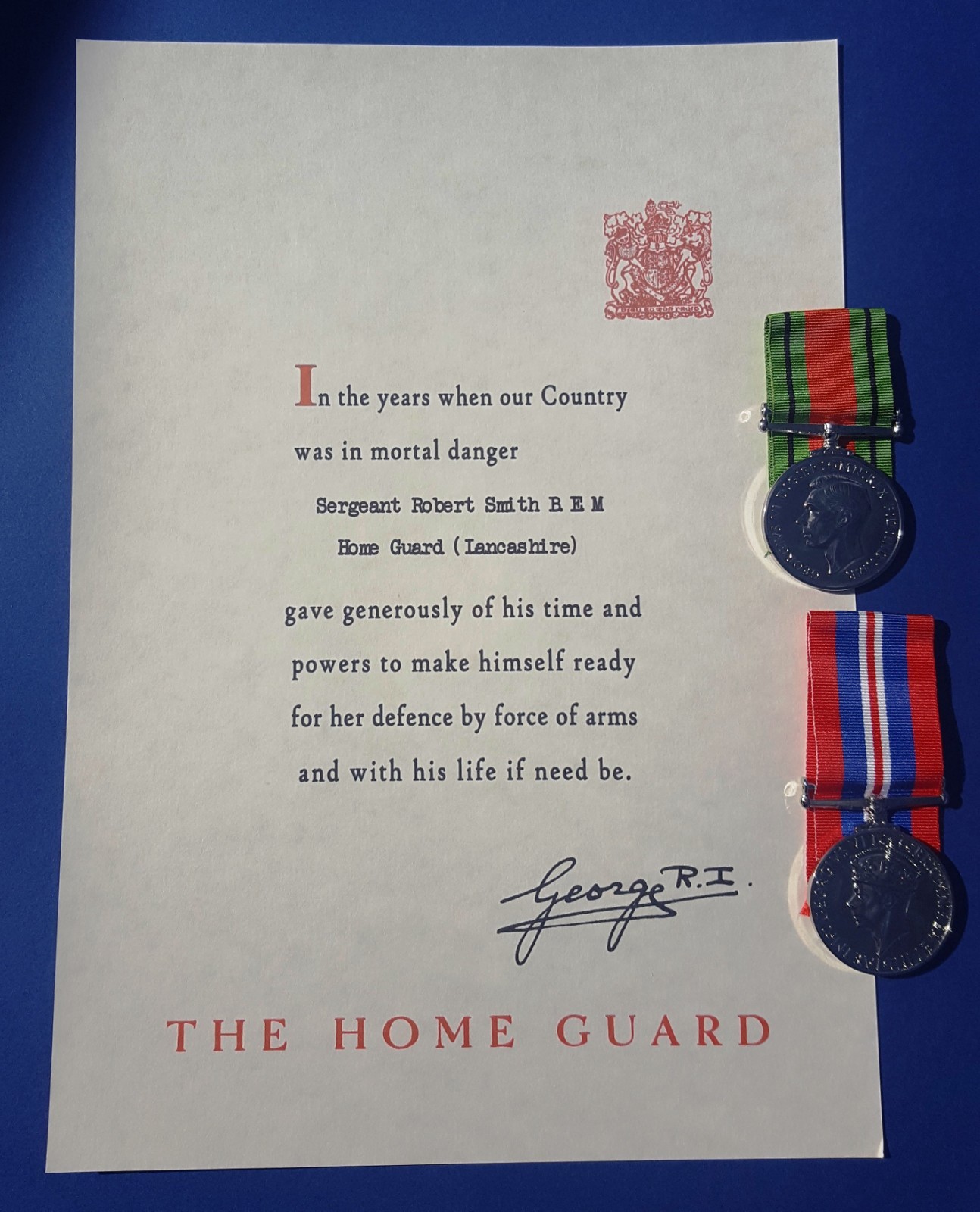 Home Guard Certificate | Custom WWII Certificate with personlised ...