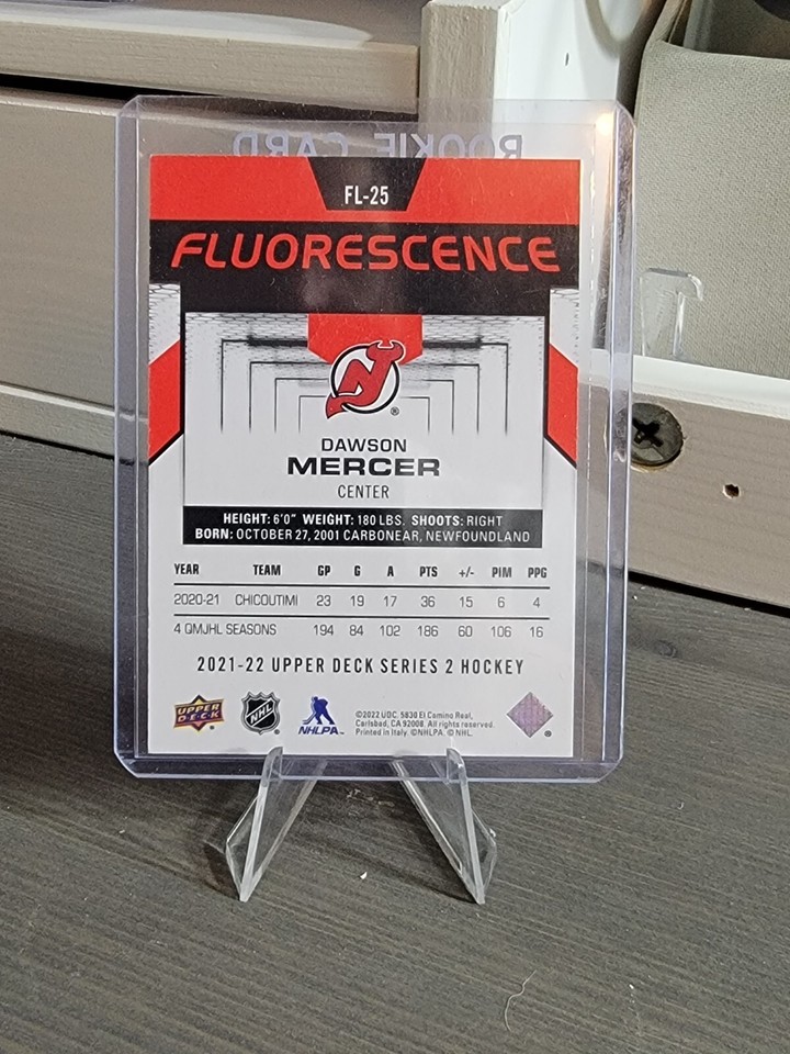 2021-22 Upper Deck Series 2 Fluorescence Red Dawson Mercer #FL-25 ...