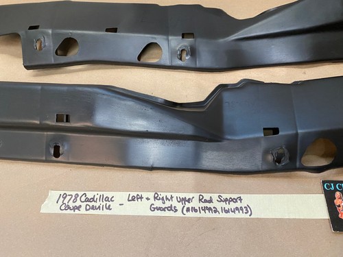 78 Cadillac Deville LEFT & RIGHT UPPER RAD SUPPORT SPLASH GUARDS FILLER ...