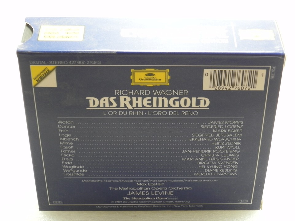 Wagner: Das Rheingold / Levine 3 disc-CD Box Set (1990, Deutsche ...