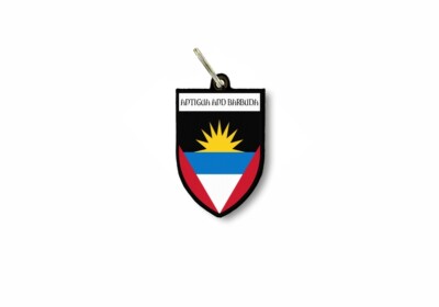 keychain key chain ring flag national souvenir shield antigua barbuda ...