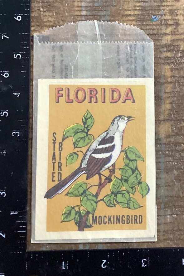 Vintage FLORIDA Mockingbird State Bird Travel Souvenir Water Slide ...