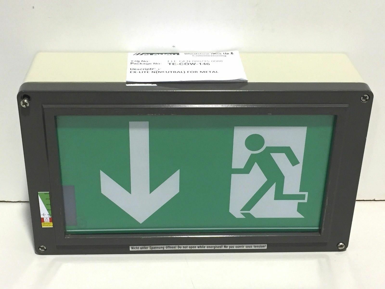 CEAG EX-Lite N (Neutral) Emergency Exit Light 277V AC 50Hz 250V DC IP66 ...