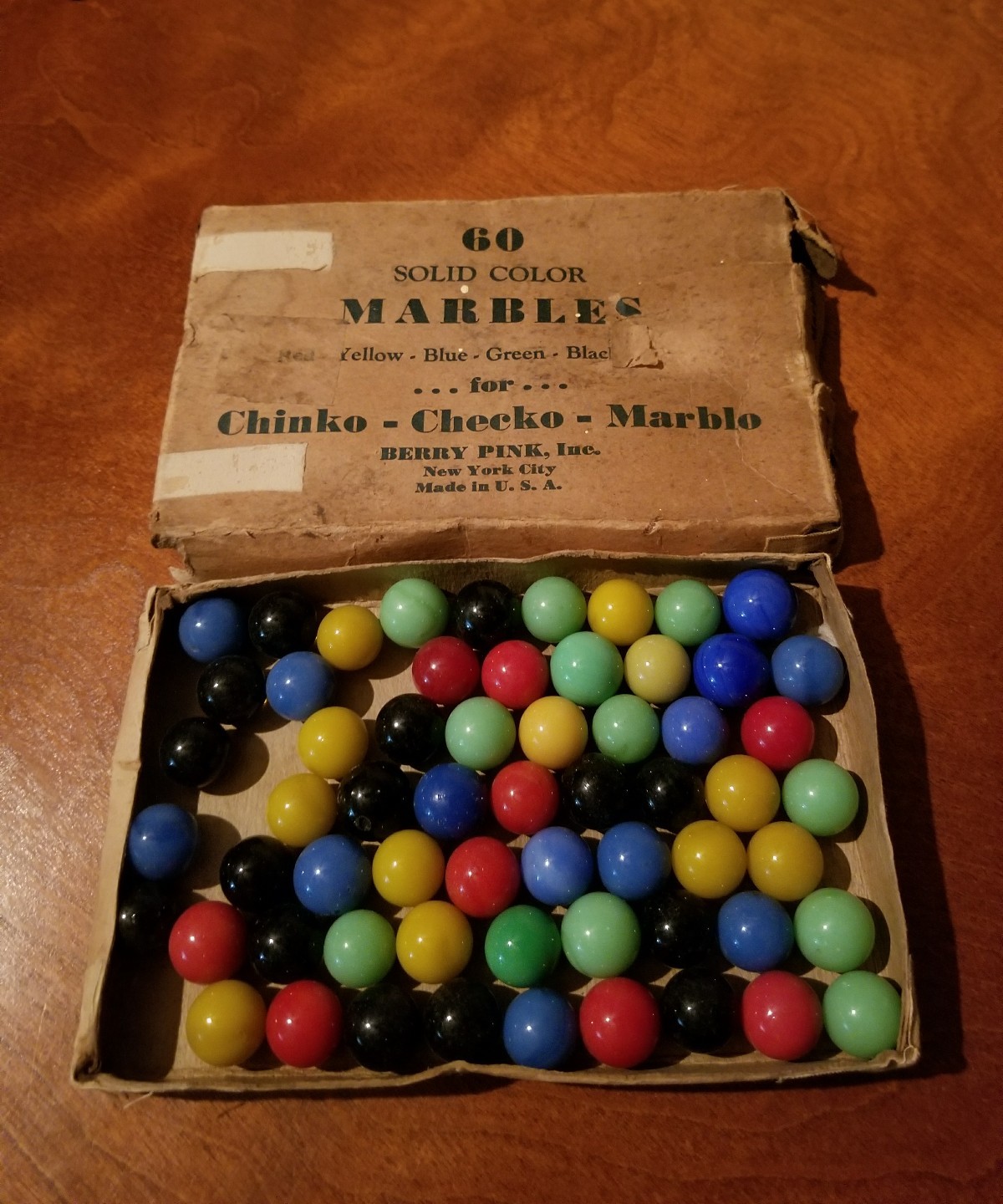60pc Berry Pink Marbles w/Original Box-No.00-Chinko/Checko/Marblo lot 2 ...