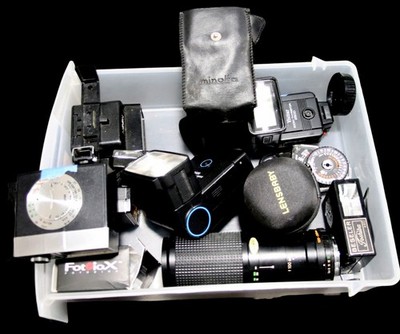 Vintage Photography Lot A29 -Camera Accessories Speedlights Lenses ...