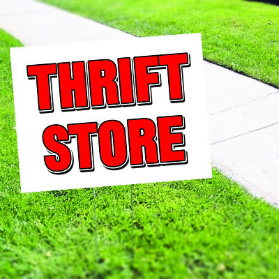 Thrift Store Yard Sign With Stake Indoor/Outdoor Store Shop Coroplast ...