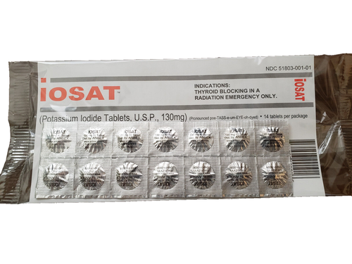 Anbex IOSAT Potassium Iodide KI FDA Approved Thyroid Pill Tablets 130mg ...