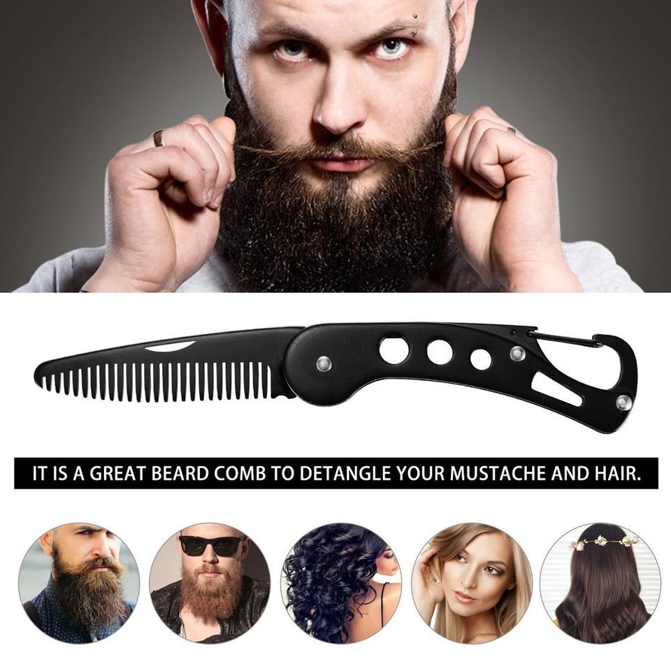 Anti Static Mustache Comb Folding Beard Styling Comb Portable Hair Comb ...