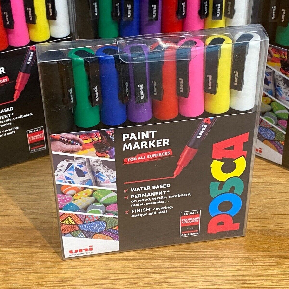🟢 Uni-Posca Paint Extra Fine Point Set of 8 Colours Marker Pens (PC ...