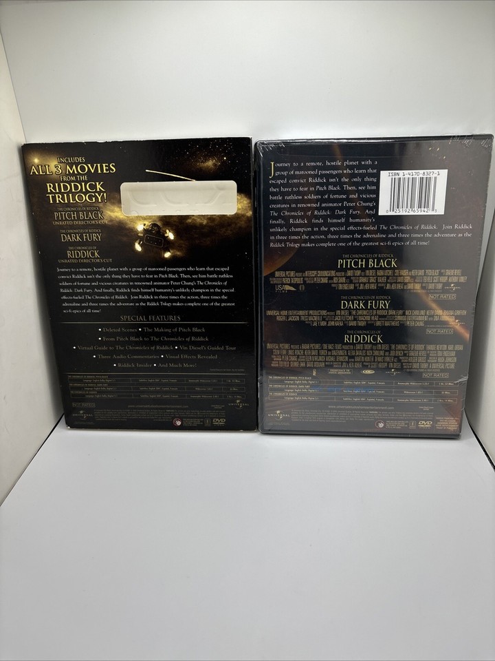 Riddick Trilogy (DVD, 2006) Vin Diesel New W/Slipcover Sealed Free ...