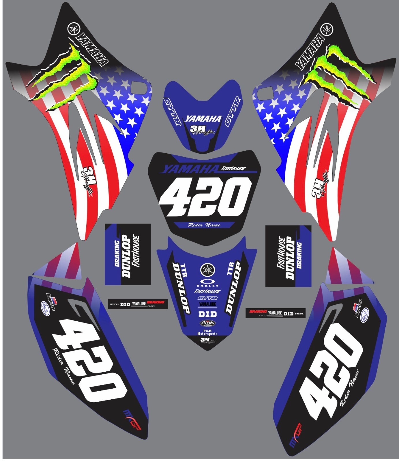 Decals for YAMAHA GRAPHICS TTR50 TTR 50 2006-2022 Flag | eBay