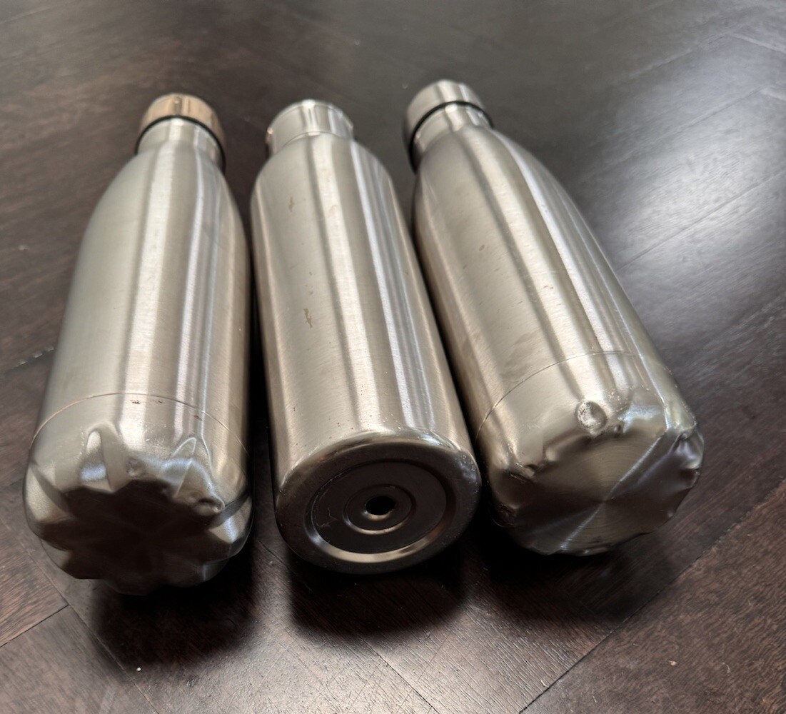 3x stainless steel water bottles insulated large school 750ml flask hot ...