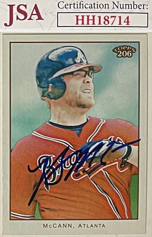 Brian McCann signed 2009 Topps 206 Baseball On Card Auto #156 Atlanta ...