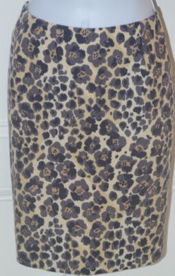 JUDY LEE COLE Beige Tan Plum Black Pansy Print Straight Skirt Sz 8 | eBay