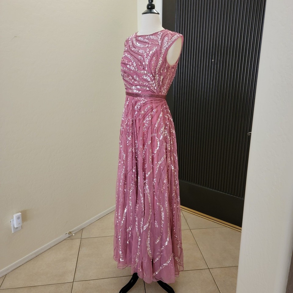 Mac Duggal 5445 Purple Pink 4 Cap Sleeve Embellished Evening Gown ...