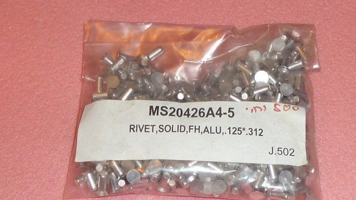 500PCS RIVET Aluminium Solid Rivets MS20426A4-5 FH ALU .125*.312mm NEW ...