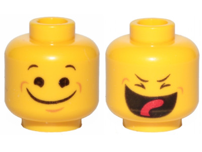 LEGO Minifigure HUGE Smile Head Tongue Giggling DUAL Sided Benny ...