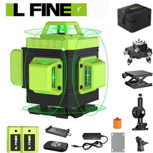 L FINE 16 Line 4D 360° Rotary Green Laser Level Self Leveling Measure ...