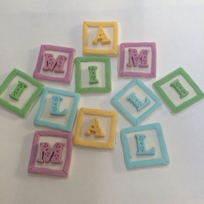 Edible ABC Block Letter Toppers Cup Cake Toppersx 6 Choose Your Own ...