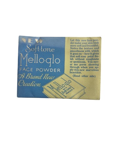 NOS Vintage Mello-Glo Face Powder Natural Color Vintage Advertising 3 X ...