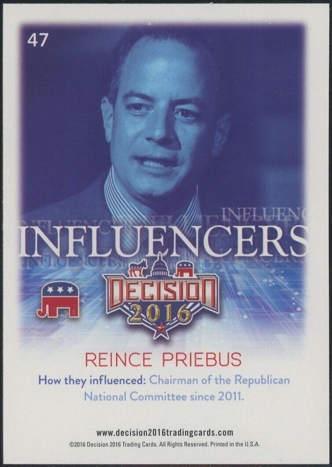 Decision 2016 Reince Priebus Influencers Insert Card | eBay
