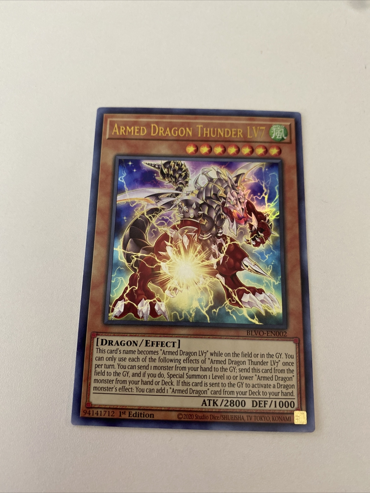 x1 Armed Dragon Thunder LV7 - BLVO-EN002 - Ultra Rare - 1st Edition Yu-Gi-Oh! M/ | eBay