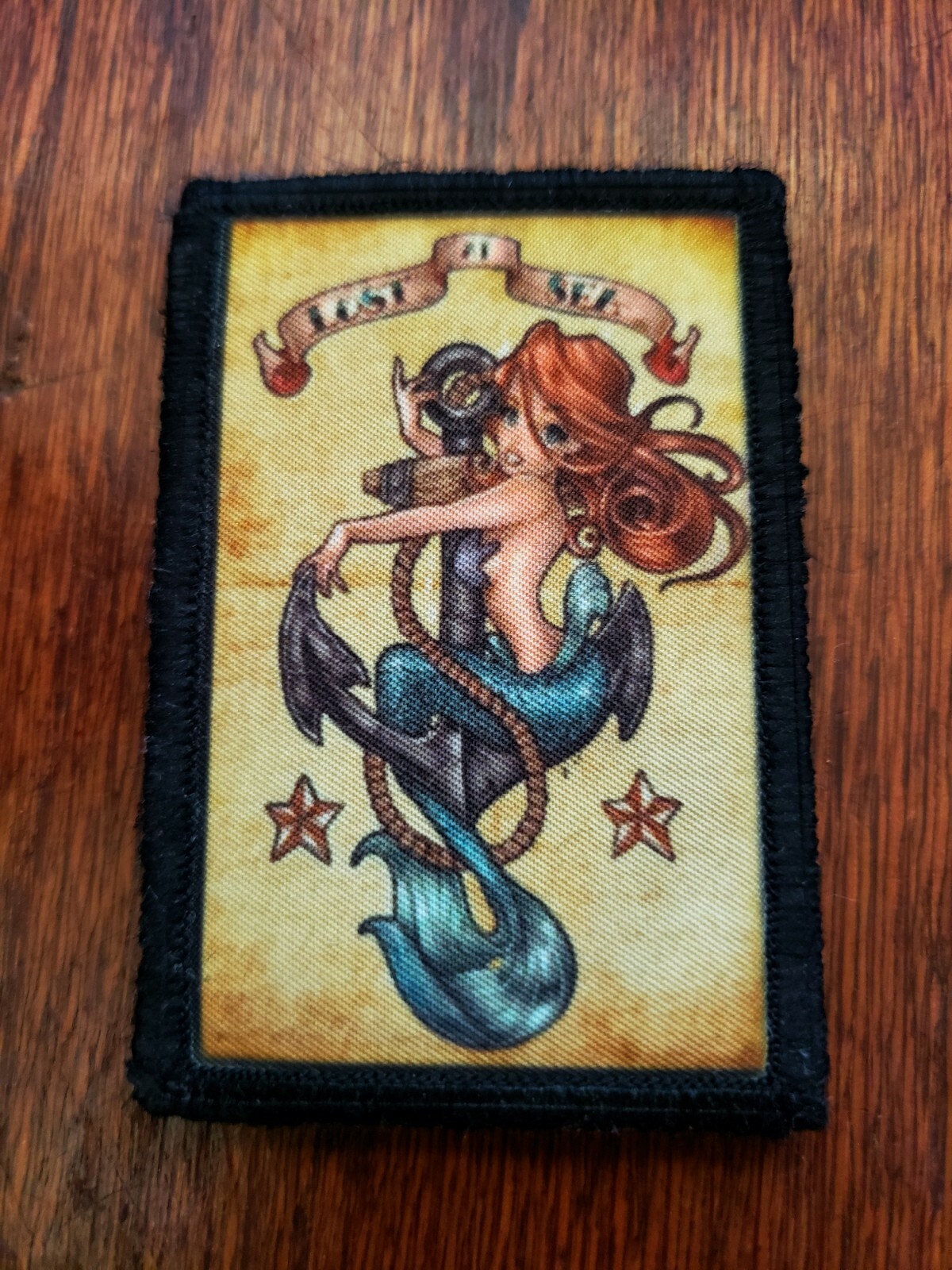 Mermaid Lost At Sea Tattoo Morale Patch Military Tactical Army Flag USA ...