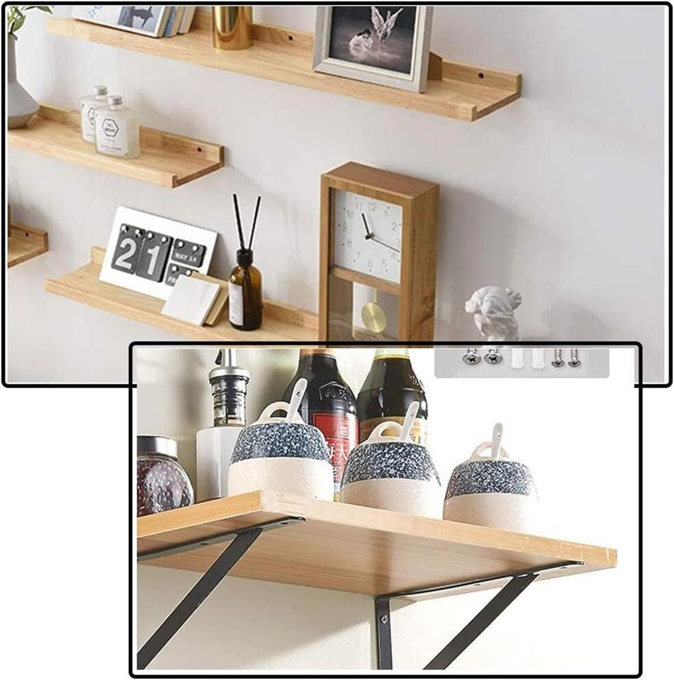 8x Floating Shelves Concealed Hidden Shelf Support Brackets Fixing ...