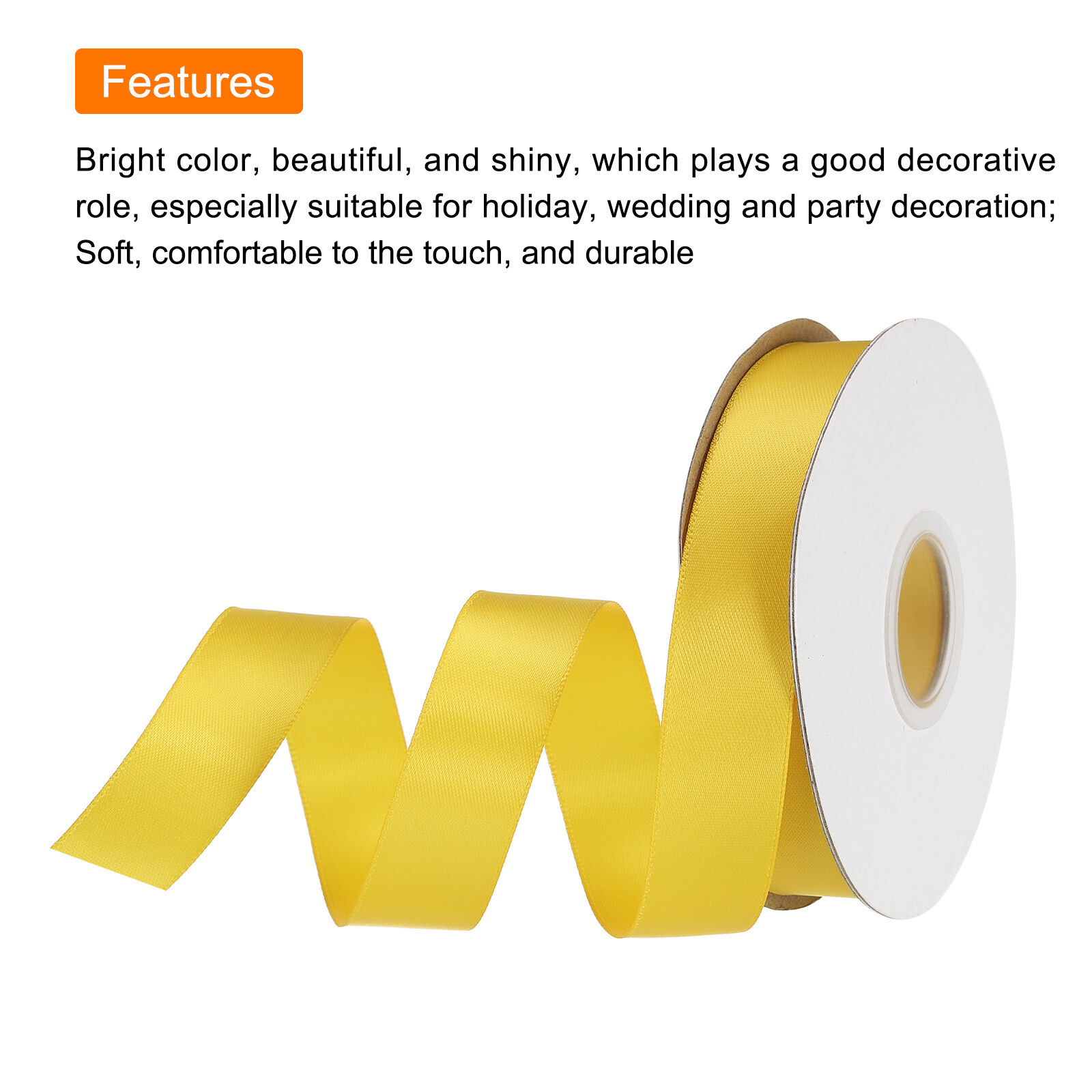3/4" 25 Yard Satin Ribbon Grosgrain Wedding Bouquet Ribbon Corn Yellow ...