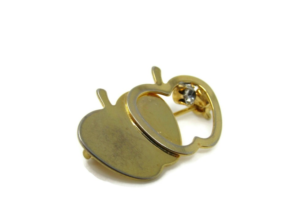 Double Apple Clear Jewel Pin Modernist Design | eBay