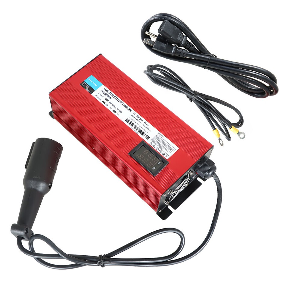 48V 10A Golf Cart Battery Charger With OBC Bypass Round 3 Pin Plug For ...