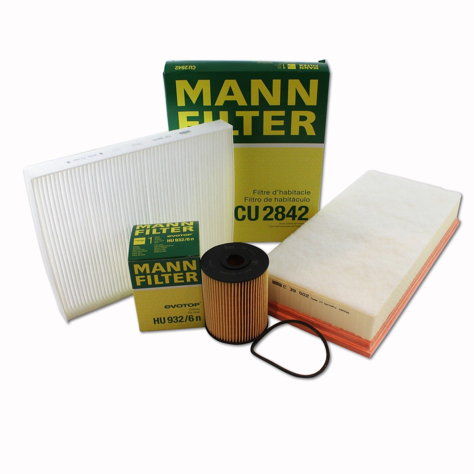 MANN-FILTER Air C39002 Oil HU932/6N Cabin CU2842 Filters RAPKIT088 ...