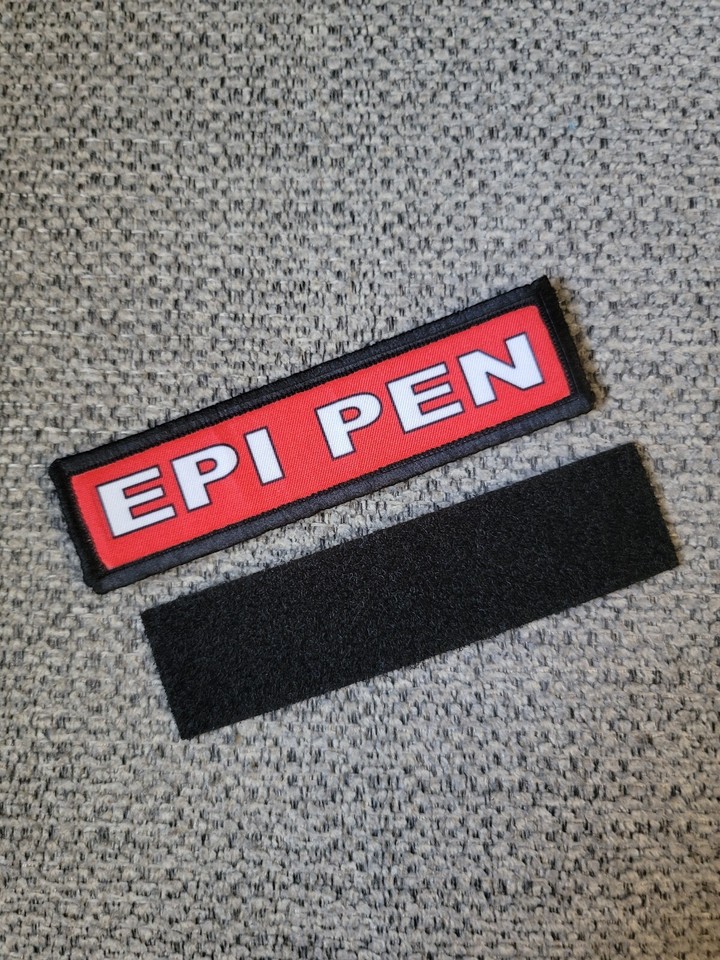 EPI PEN Red White First Aid Kit Bag 1x4 IFAK Patch w/ hook and loop ...