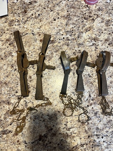5 Vintage Victor Spring Traps for Rustic Display (Cc) #1 Made In USA ...