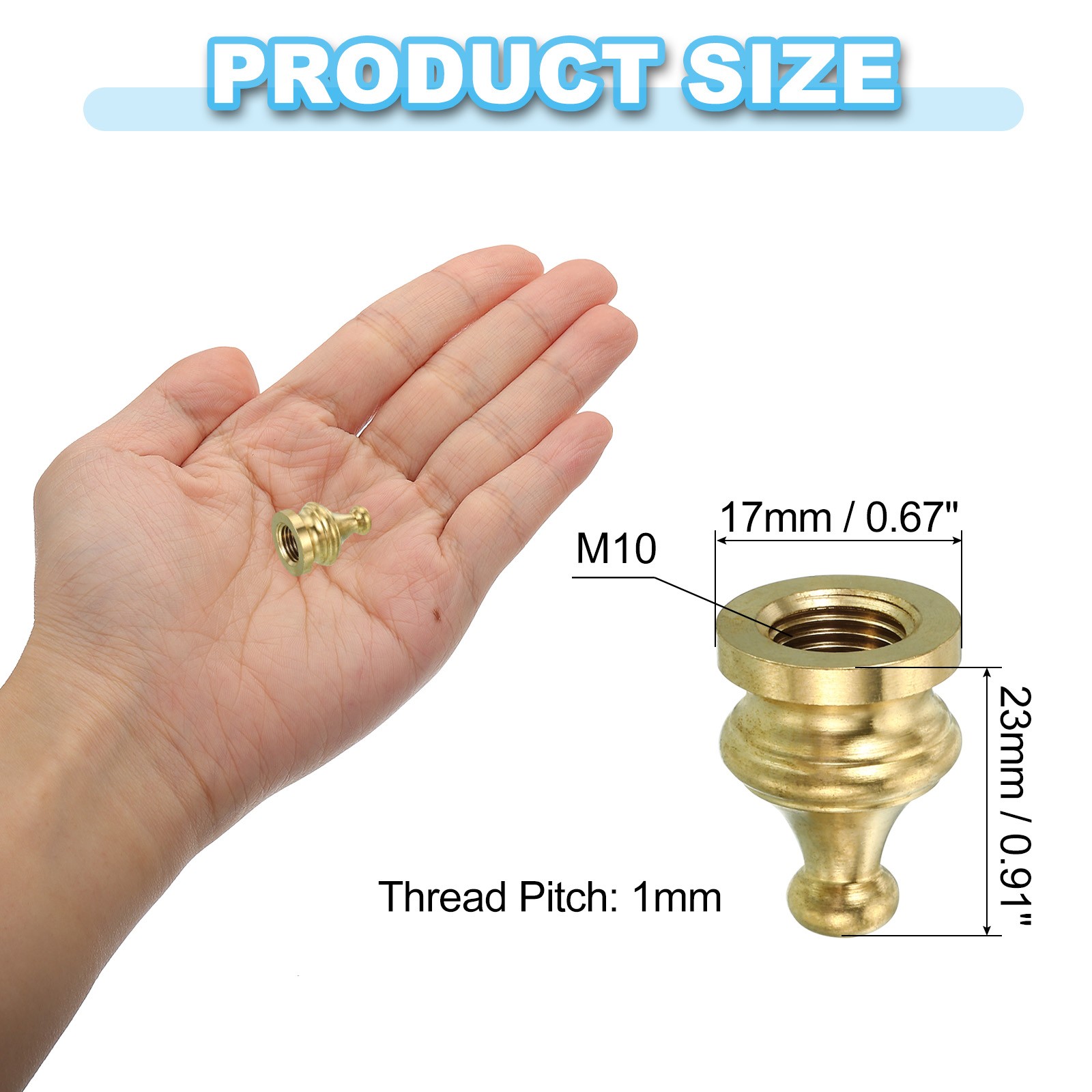 2pcs M10 Lamp Finial Cap Knob Shade Harp Top Screw Decoration for Table ...