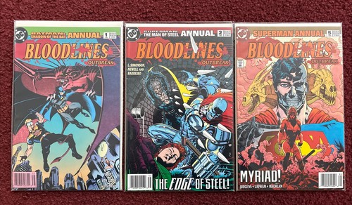 DC Comics Bloodlines Annual #1, 2, & 5 Lot of 3 Comics all Mint Backed ...