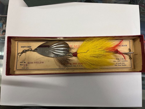 RARE VINTAGE MUSKY-MASTER FISHING LURE RED/YELLOW MARATHON BAIT COMPANY ...